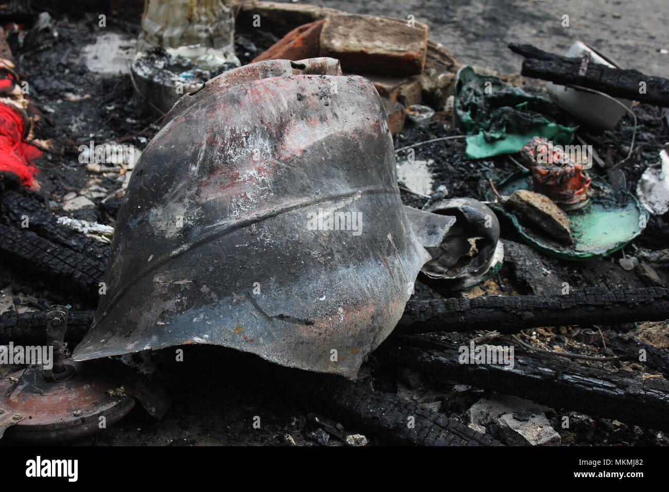 A house catch fire and gas cylinder burst. (Photo by David Talukdar ...