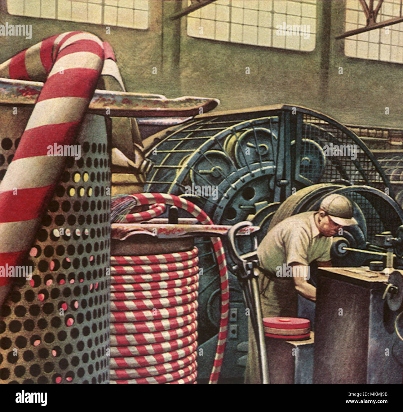 Workers Making Cable Stock Photo - Alamy