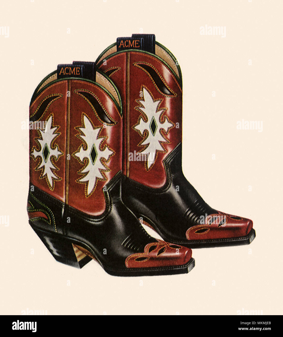 Vintage cowboy boots hi-res stock photography and images - Alamy