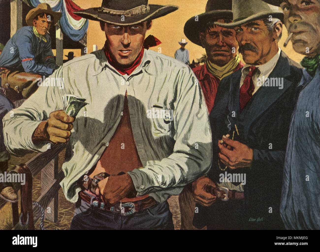 Cowboy Takes Challenge Stock Photo - Alamy