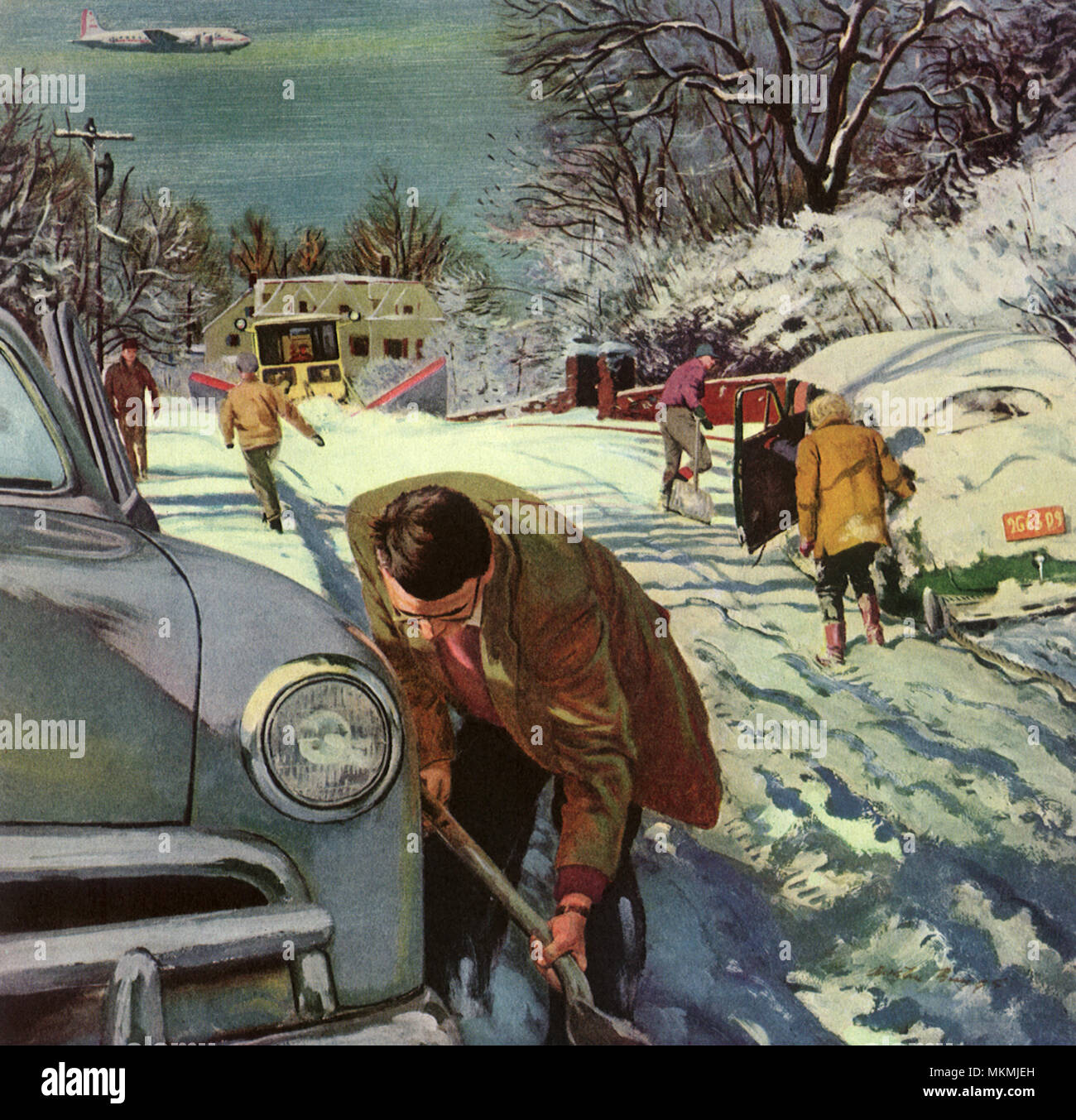 Digging Out From Snow Stock Photo - Alamy