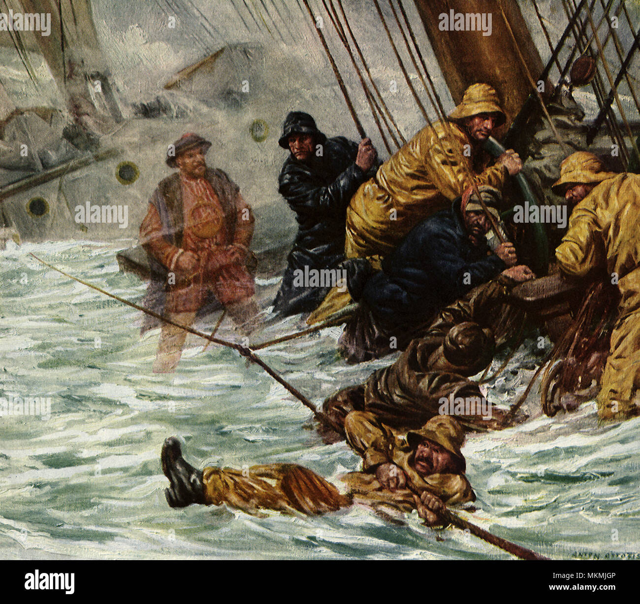 Sailing Ship Swamped Stock Photo - Alamy