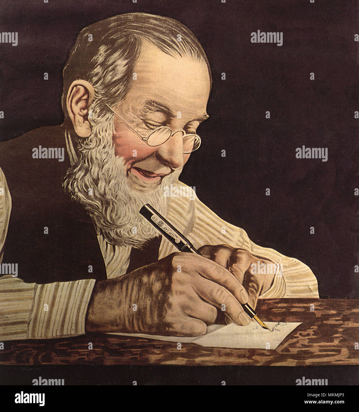 Man Writes a Letter Stock Photo - Alamy