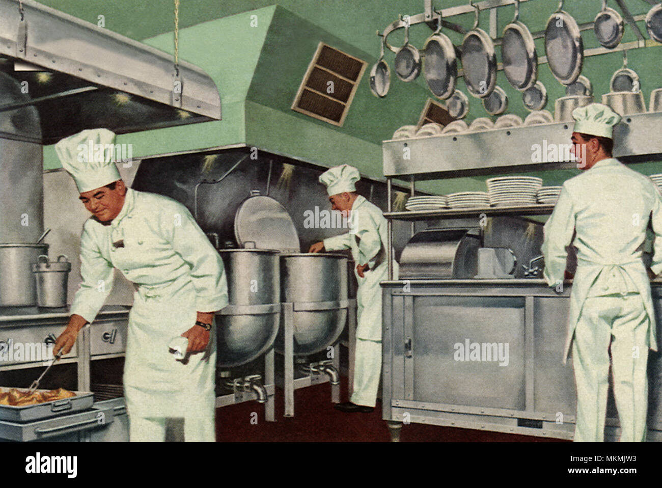 Chefs Work in Kitchen Stock Photo - Alamy