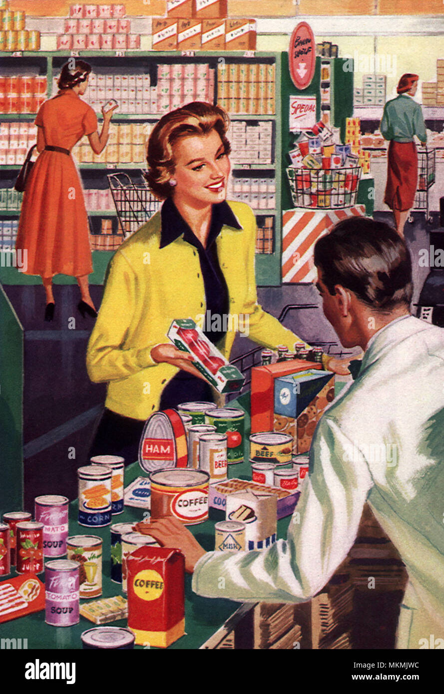 Paying at Check-Out Stock Photo - Alamy