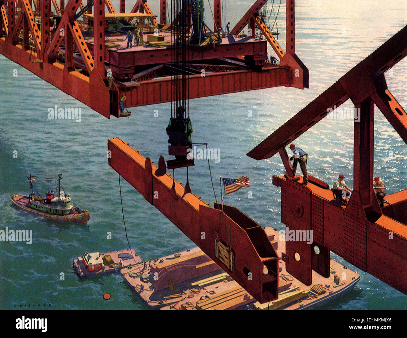 Constructing a Bridge Stock Photo - Alamy Constructing a Bridge Stock Photo - Alamy
