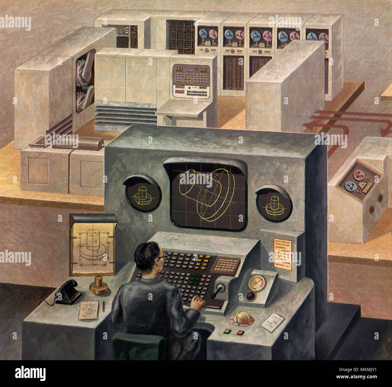 Futuristic workplace vintage hi-res stock photography and images - Alamy