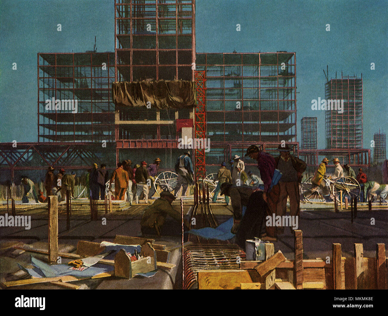 Construction site workers vintage hi-res stock photography and images ...