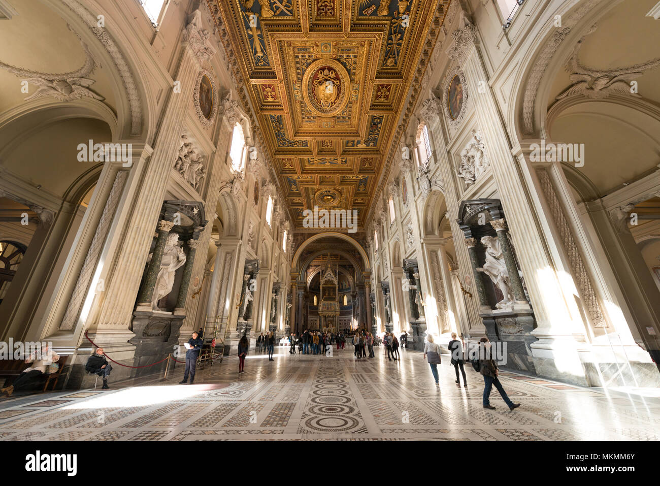 ROME, ITALY, MARCH 09, 2018: Horizontal picture inside Archbasilica of St John Lateran located ...