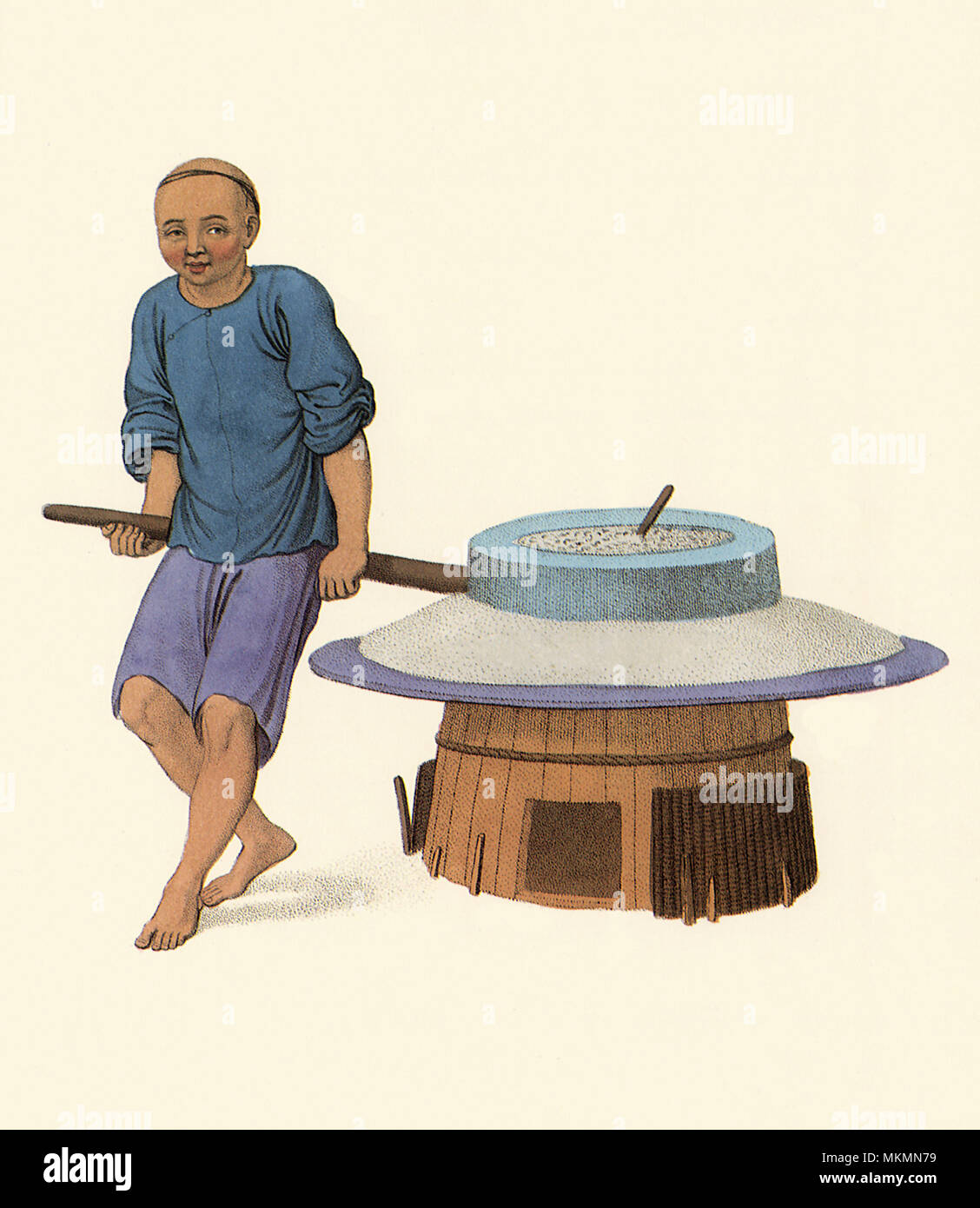 Miller Grinding Grain Stock Photo - Alamy