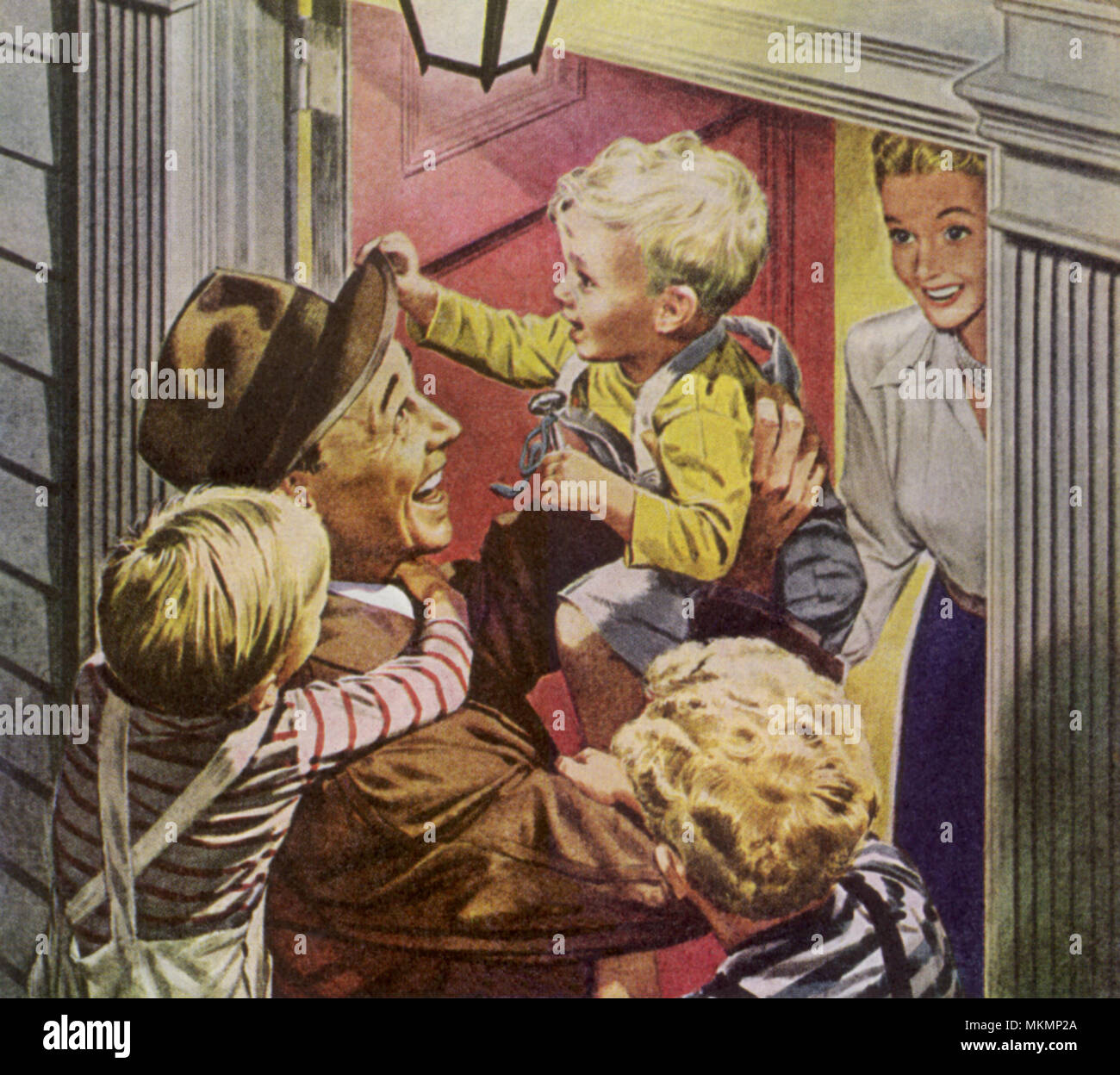 Welcome greeting front door family hi-res stock photography and images ...