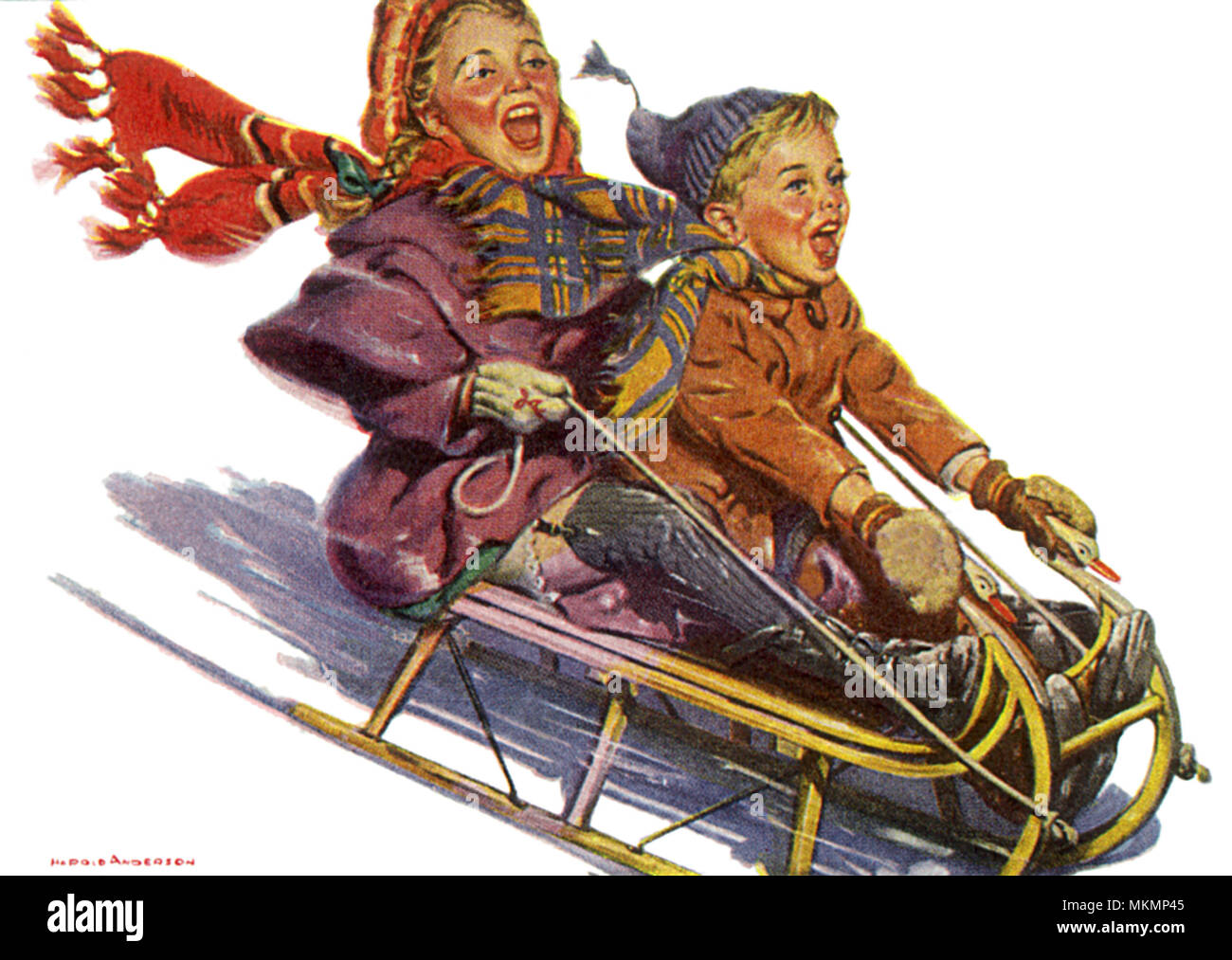 Exhilarating Sled Ride Stock Photo - Alamy