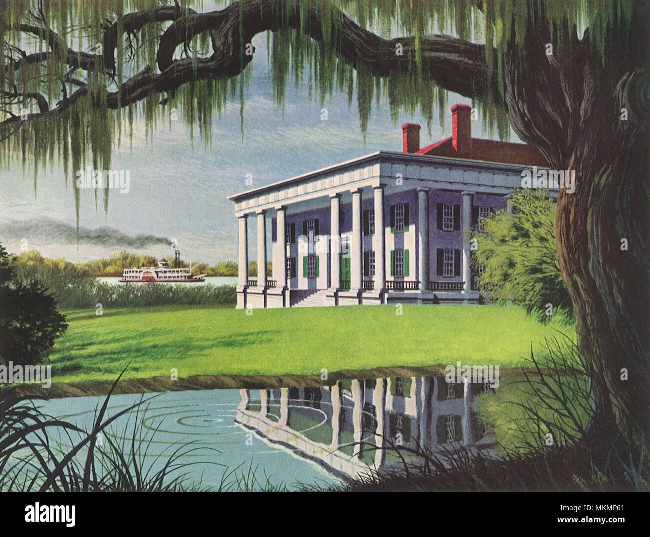 Southern Home on River Stock Photo - Alamy