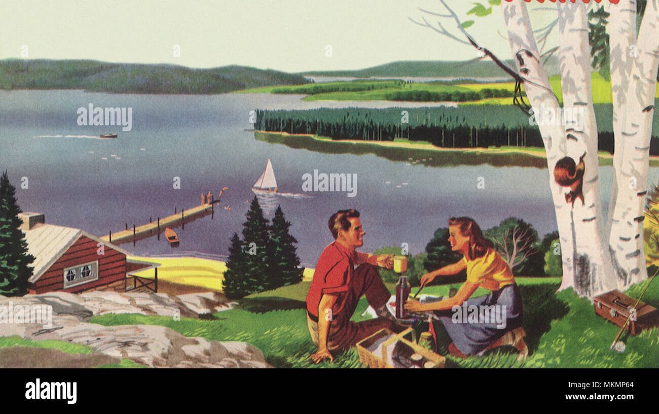 Vintage picnic lake hi-res stock photography and images - Alamy