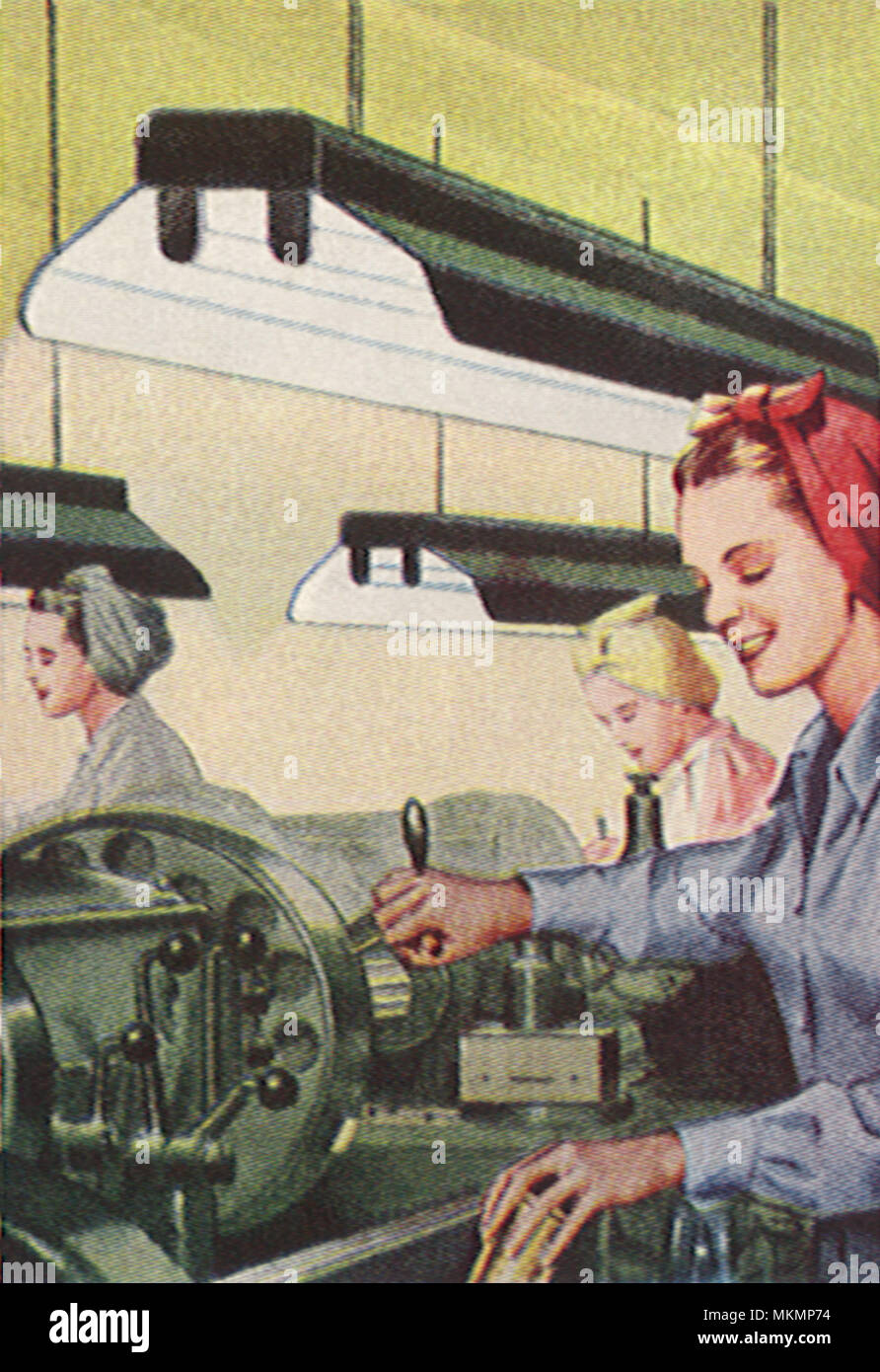 Female workers operate long hi-res stock photography and images - Alamy