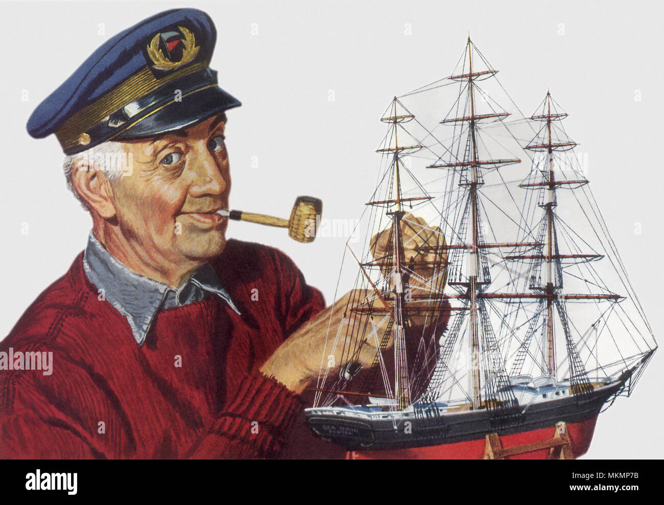 Man Makes Ship Model Stock Photo - Alamy