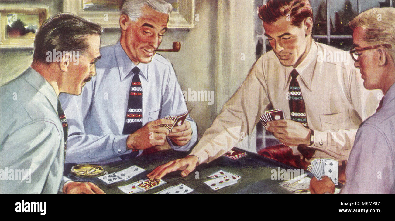 Group of men playing cards hi-res stock photography and images - Alamy