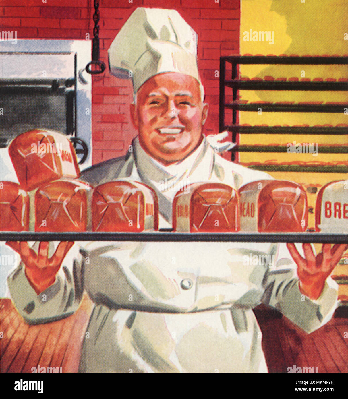 Vintage baking bread illustration hi-res stock photography and images ...
