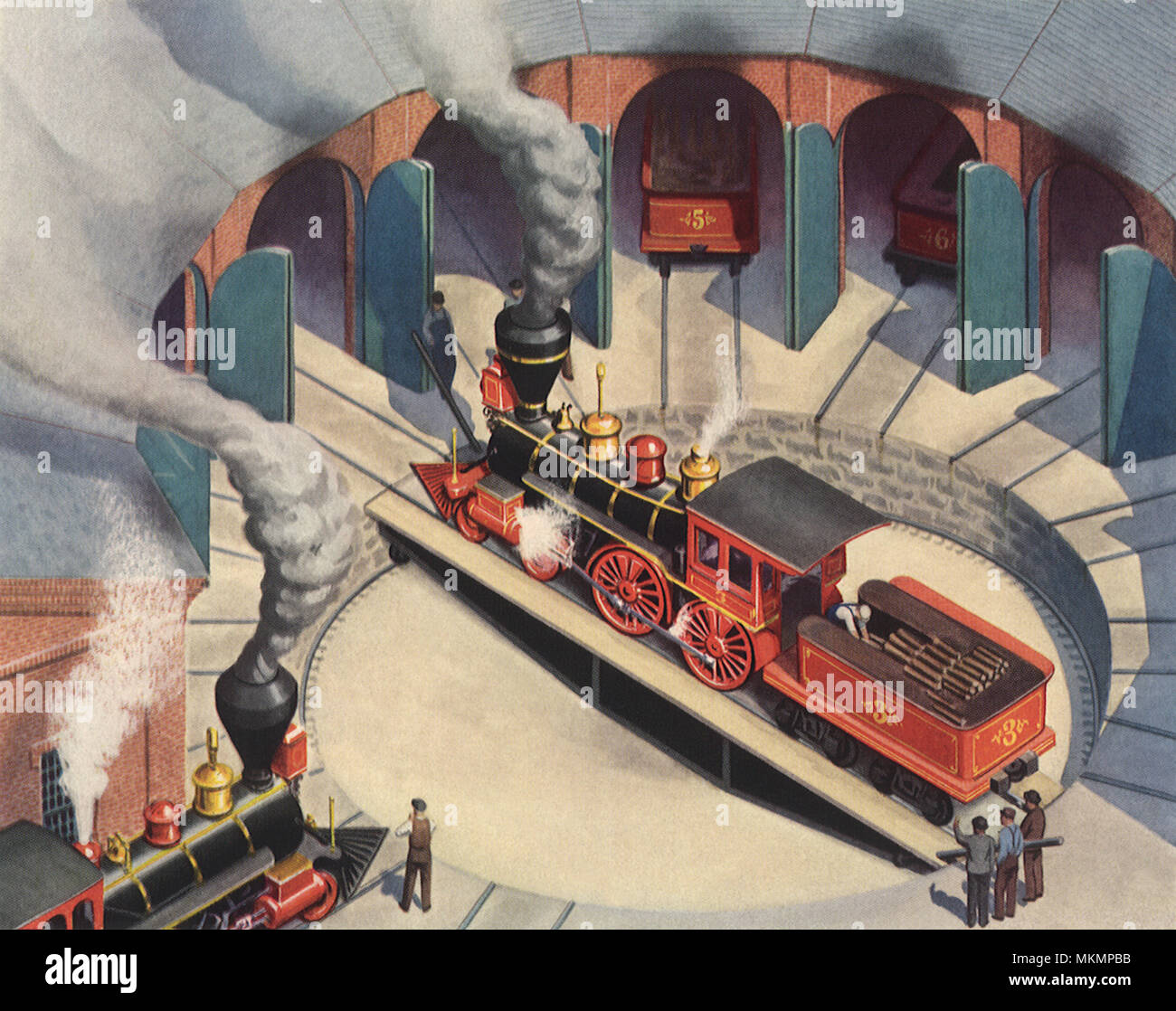 Locomotive on Turntable Stock Photo - Alamy