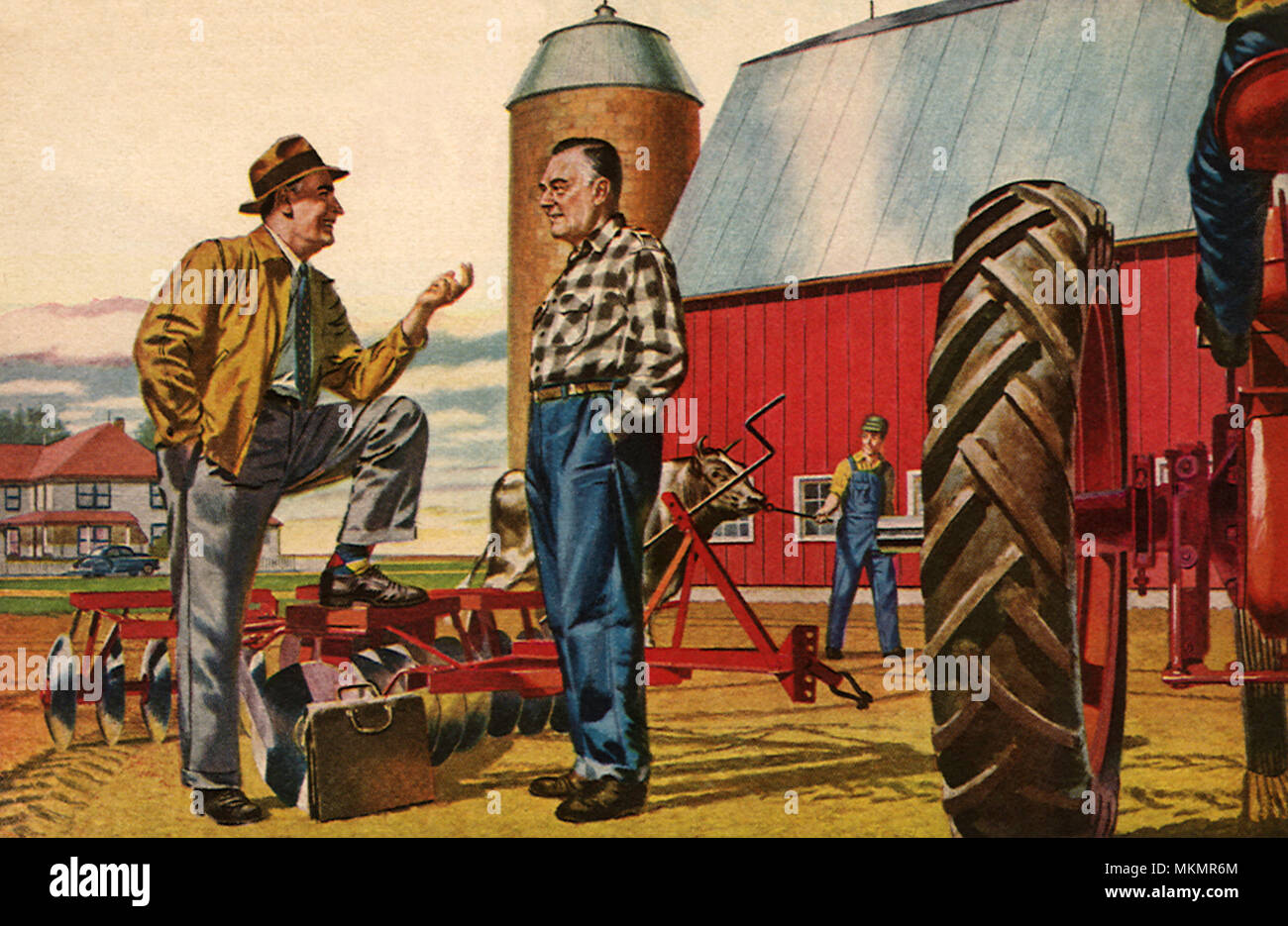 Farmer in Conversation Stock Photo - Alamy