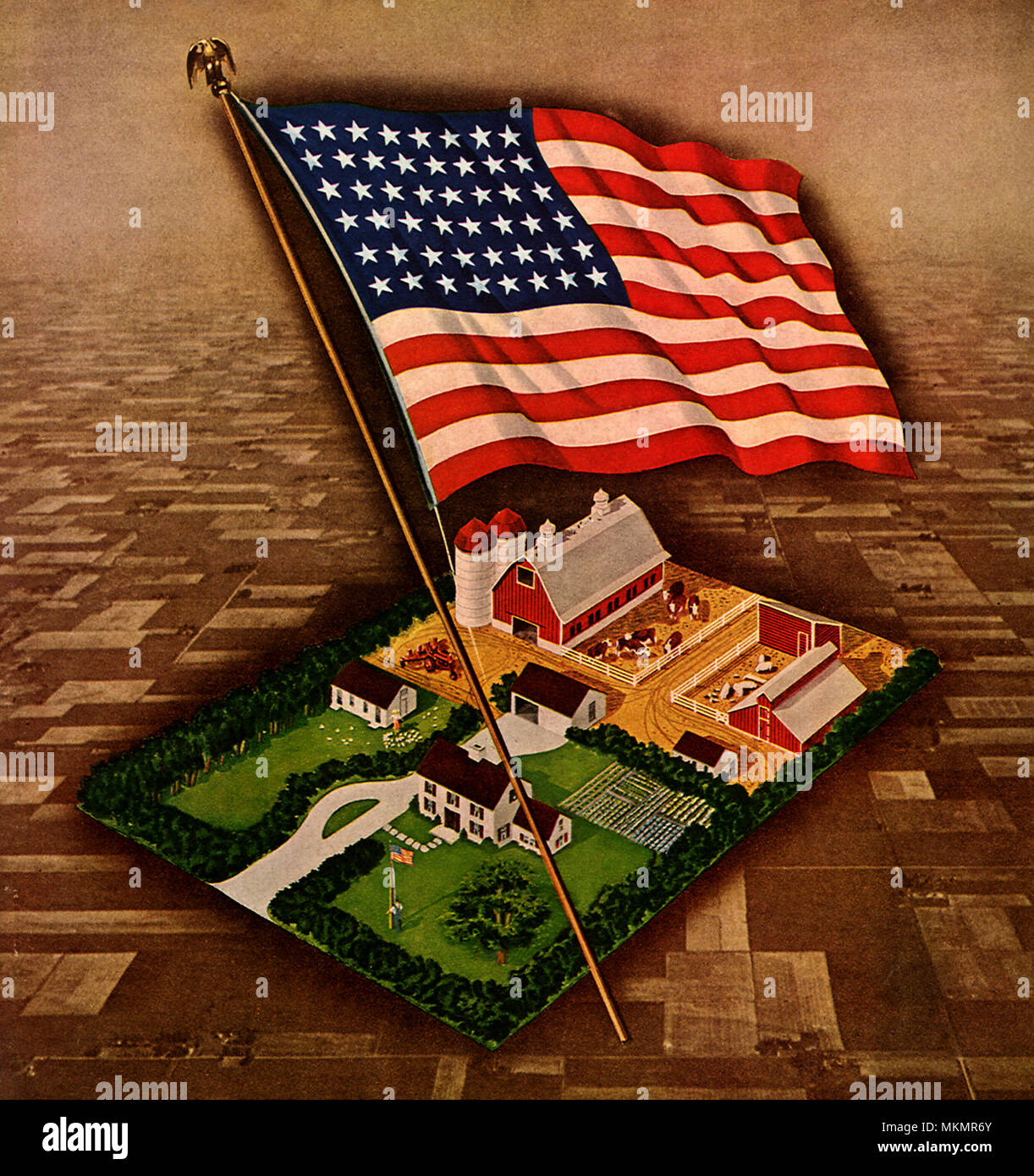 American flag farmland hi-res stock photography and images - Alamy