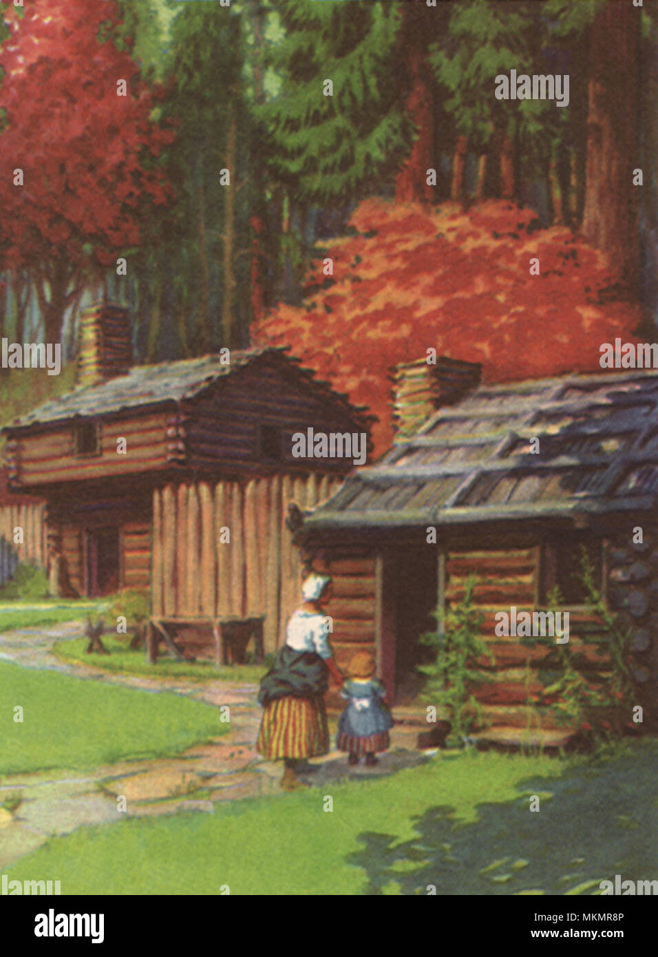 Log Cabin Family Stock Photo - Alamy