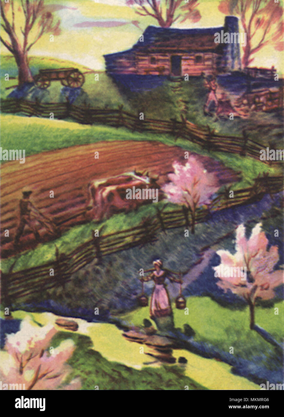 Vintage farm fields illustration hi-res stock photography and images ...