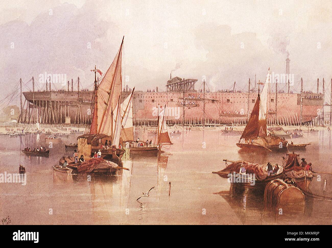 The Building of the Great Eastern Stock Photo - Alamy