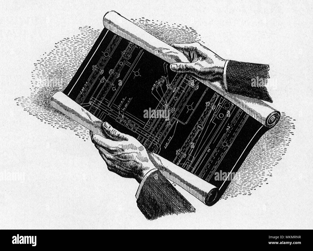 Hands Hold Blueprints Stock Photo - Alamy
