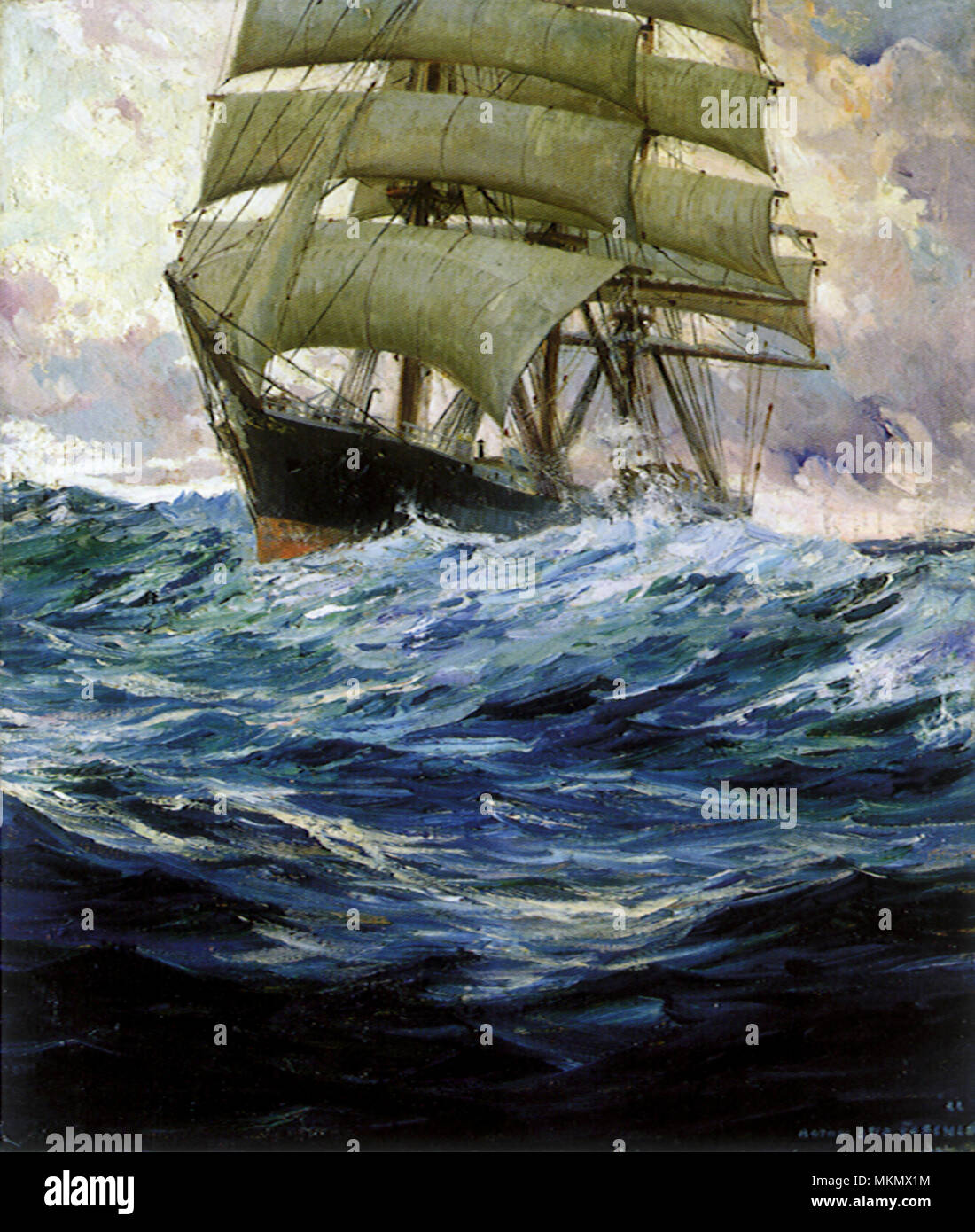 Clipper Ship Sailing Stock Photo - Alamy