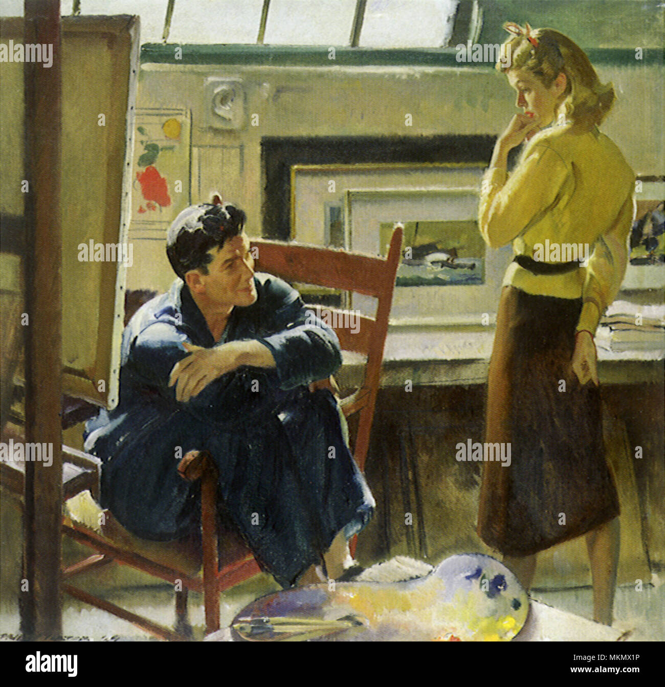 Artist's Studio Visit Stock Photo - Alamy