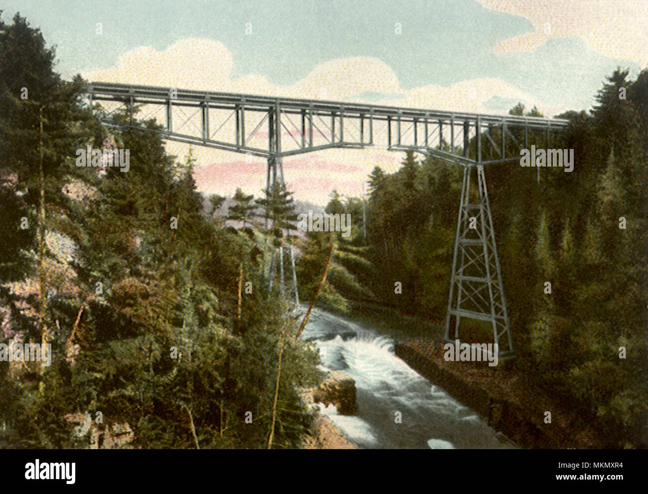 Bridge Over Au Sable Stock Photo - Alamy