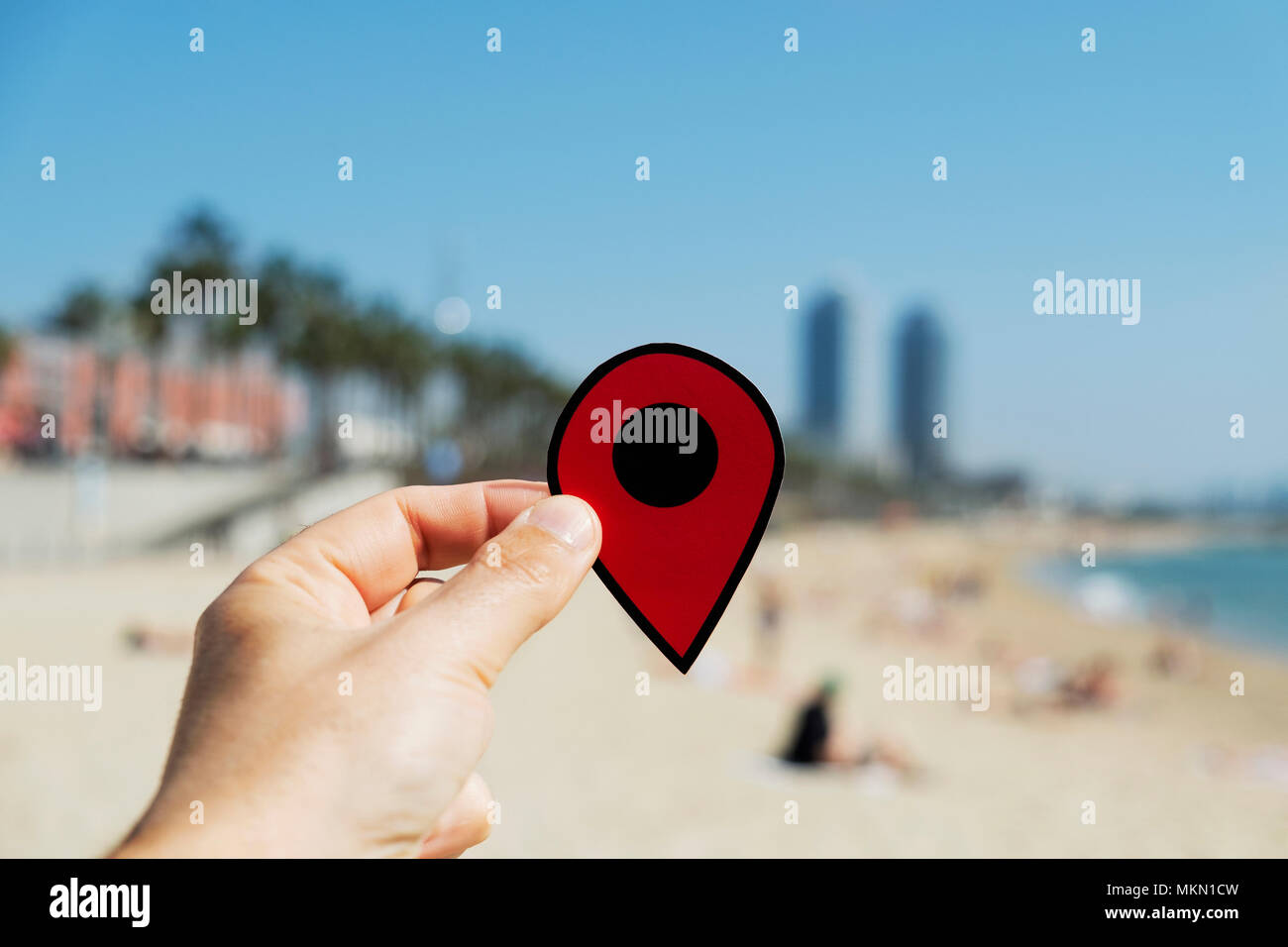 Map city barcelona map pin hi-res stock photography and images - Alamy