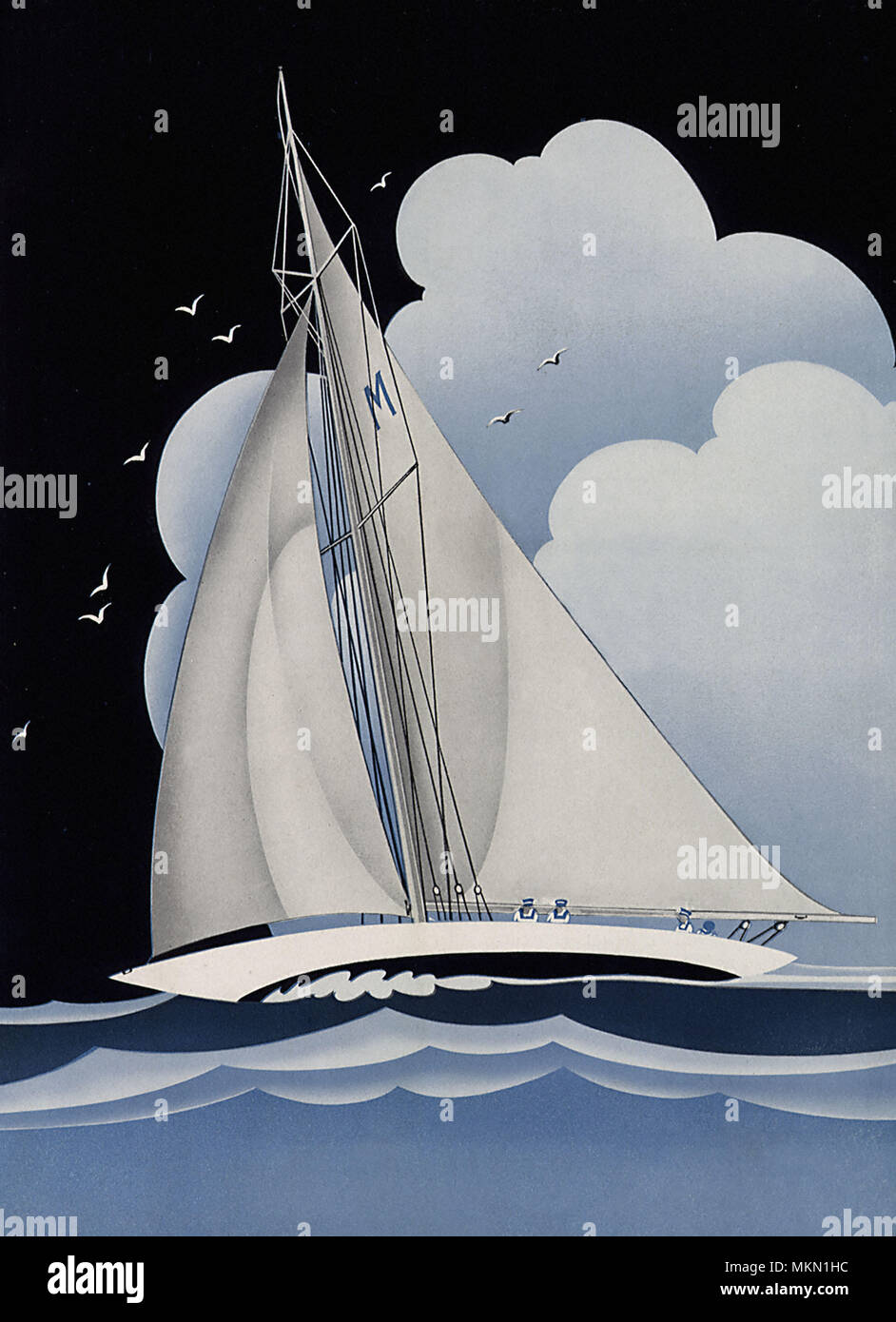 Sailing at Night Stock Photo - Alamy