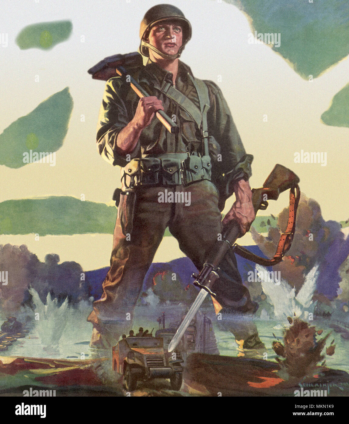 Soldier on Battlefield Stock Photo - Alamy