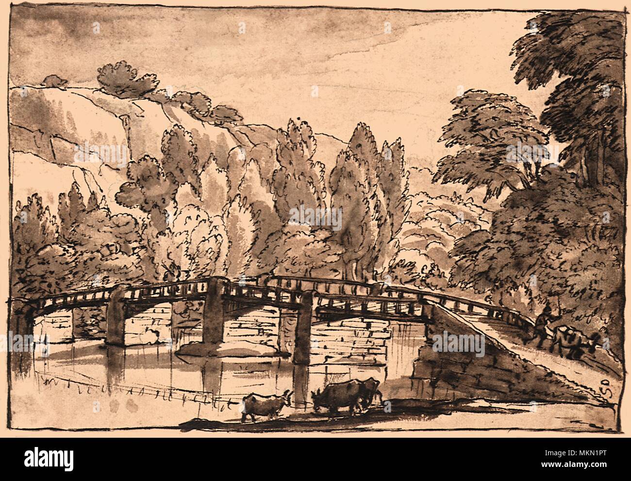 Bridge drawings hi-res stock photography and images - Alamy