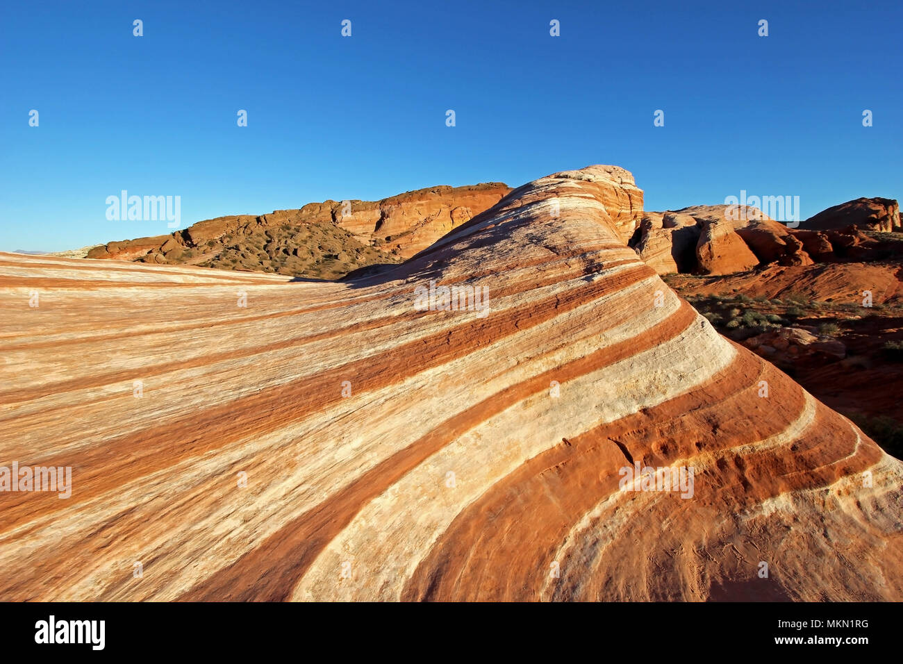 Amazing colors and shape of the Fire Wave at sunset, Valley of Fire ...
