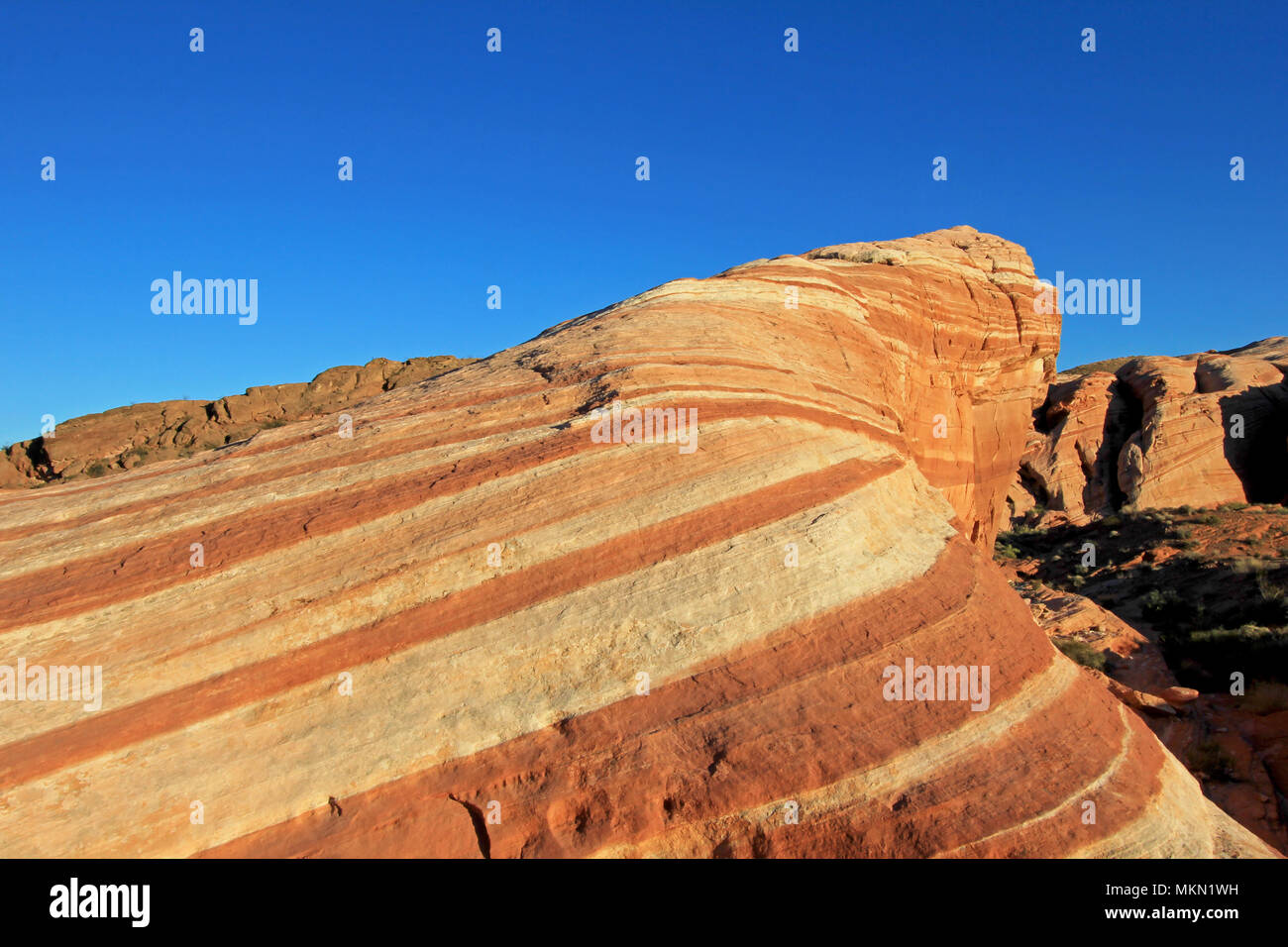 Amazing colors and shape of the Fire Wave at sunset, Valley of Fire ...