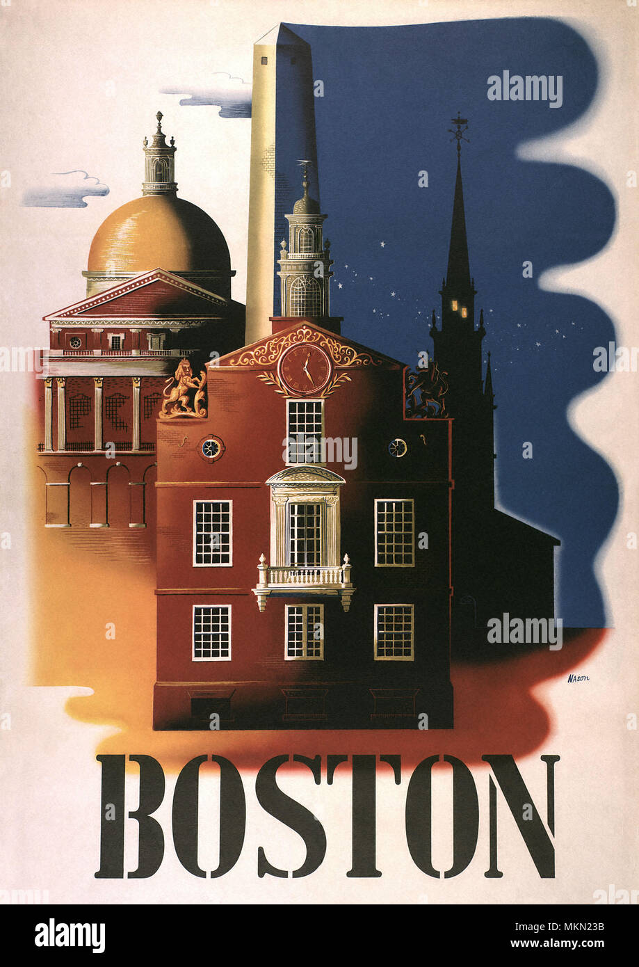 Vintage boston posters hi-res stock photography and images - Alamy