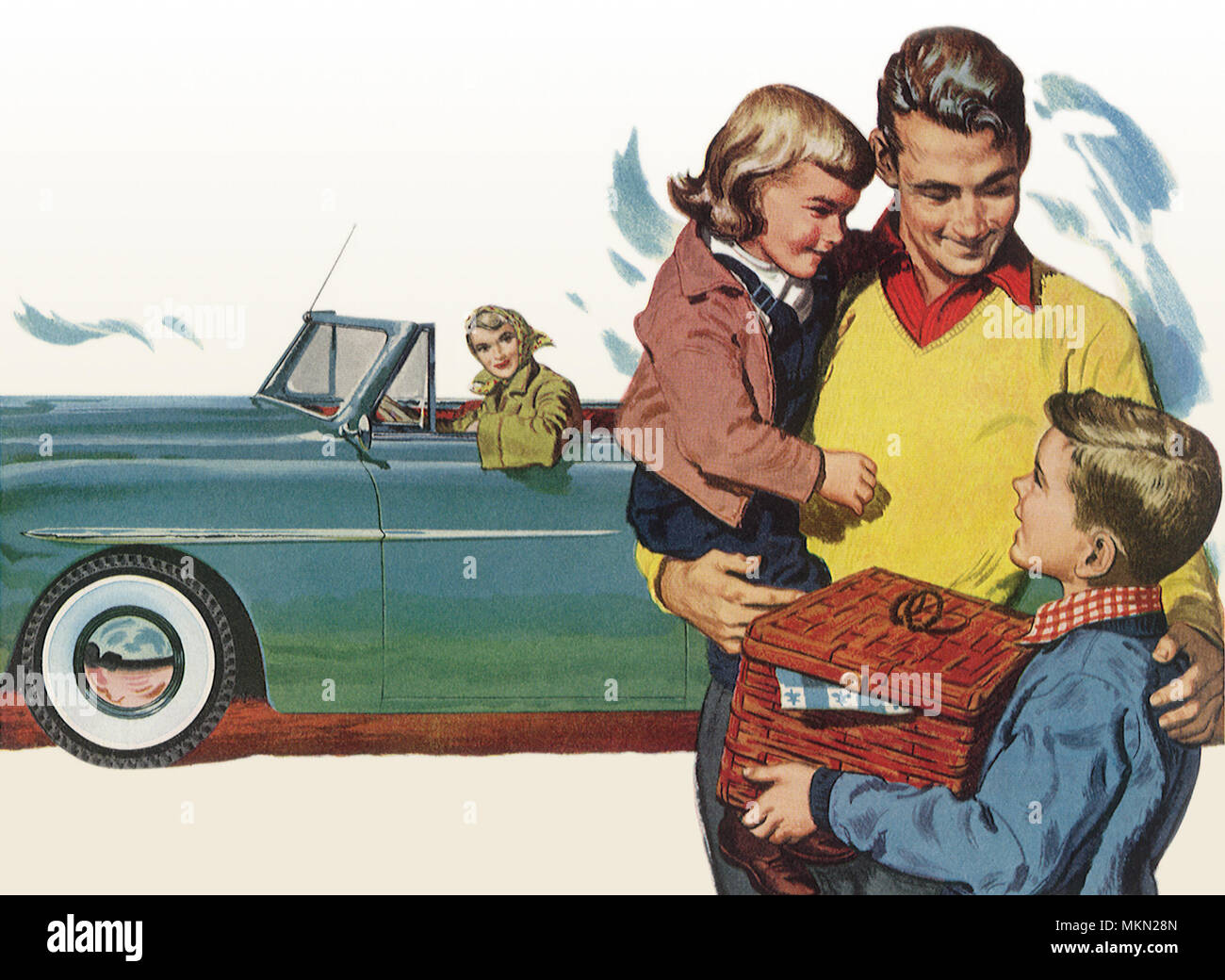 Happy Domestic Scene Stock Photo - Alamy