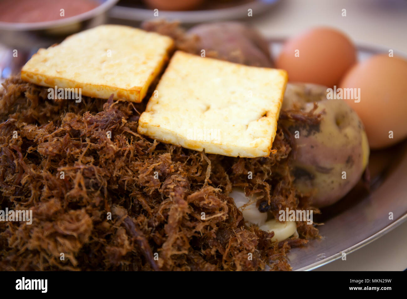 Charque or jerky is a salted meat that is dehydrated with exposure to ...
