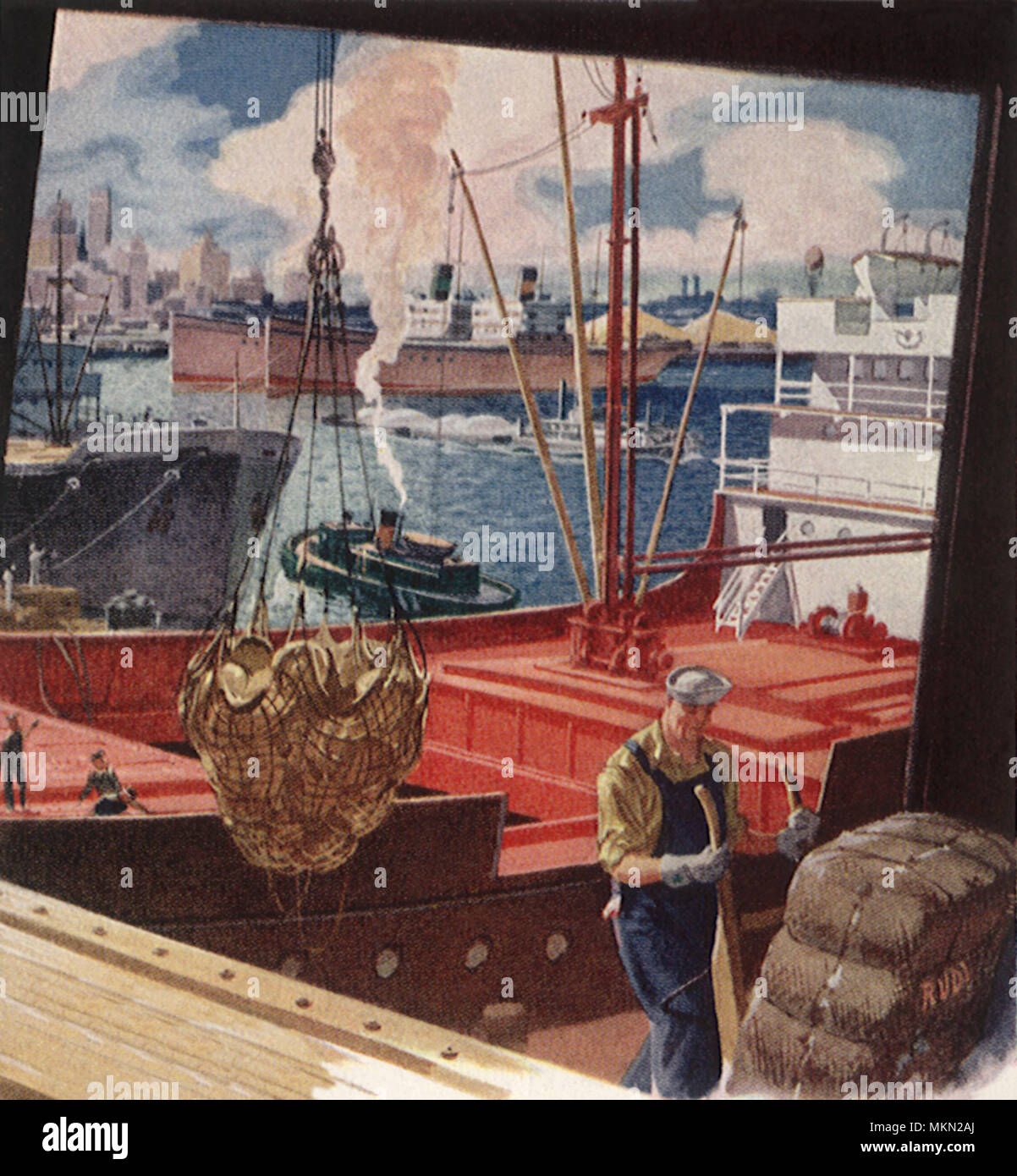 Longshoreman with Cargo Stock Photo - Alamy