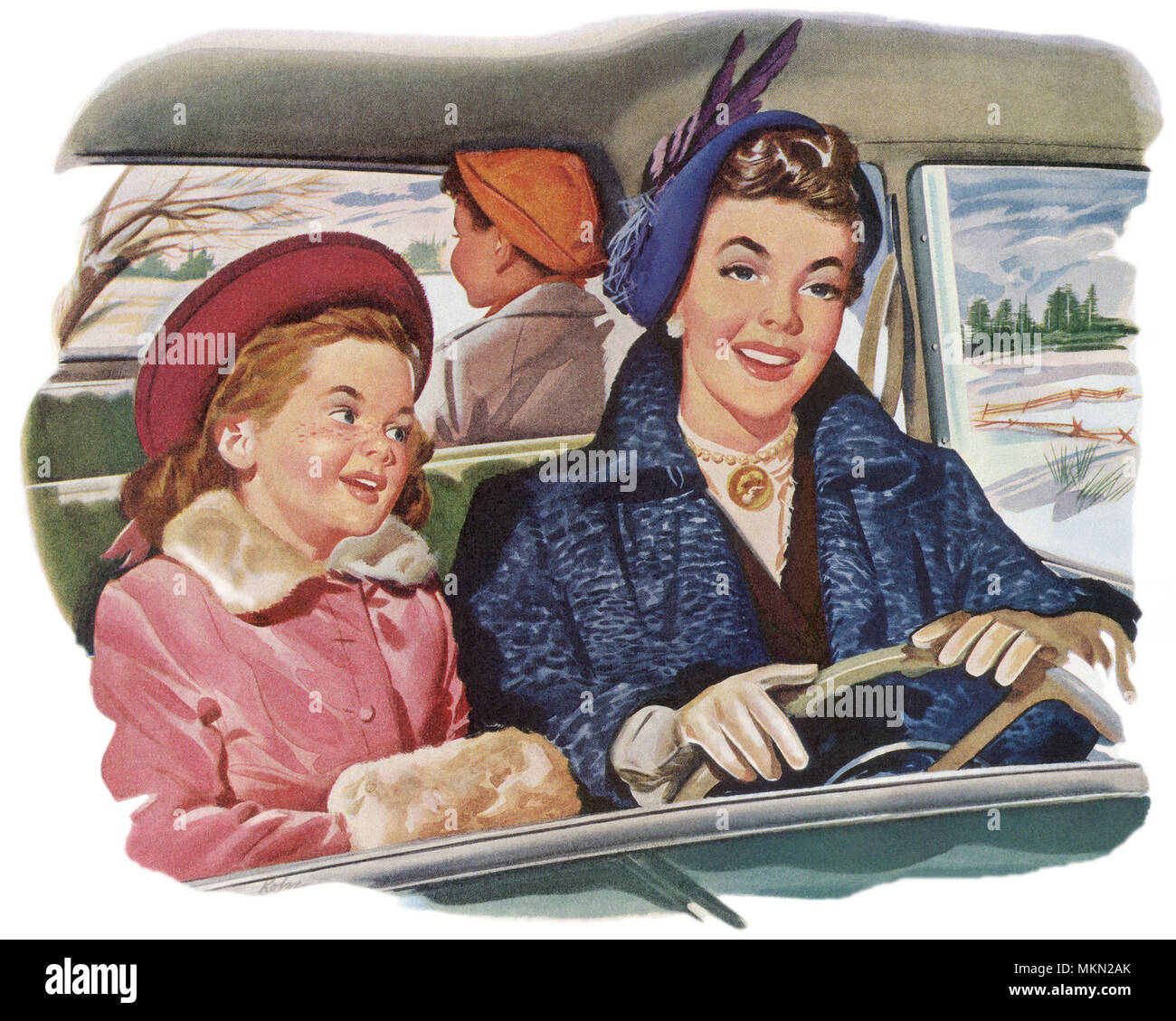 Driving With Mom Stock Photo - Alamy