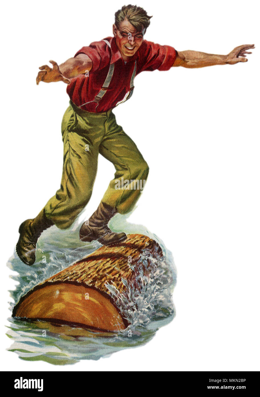 Man Log Rolling Stock Photo - Alamy