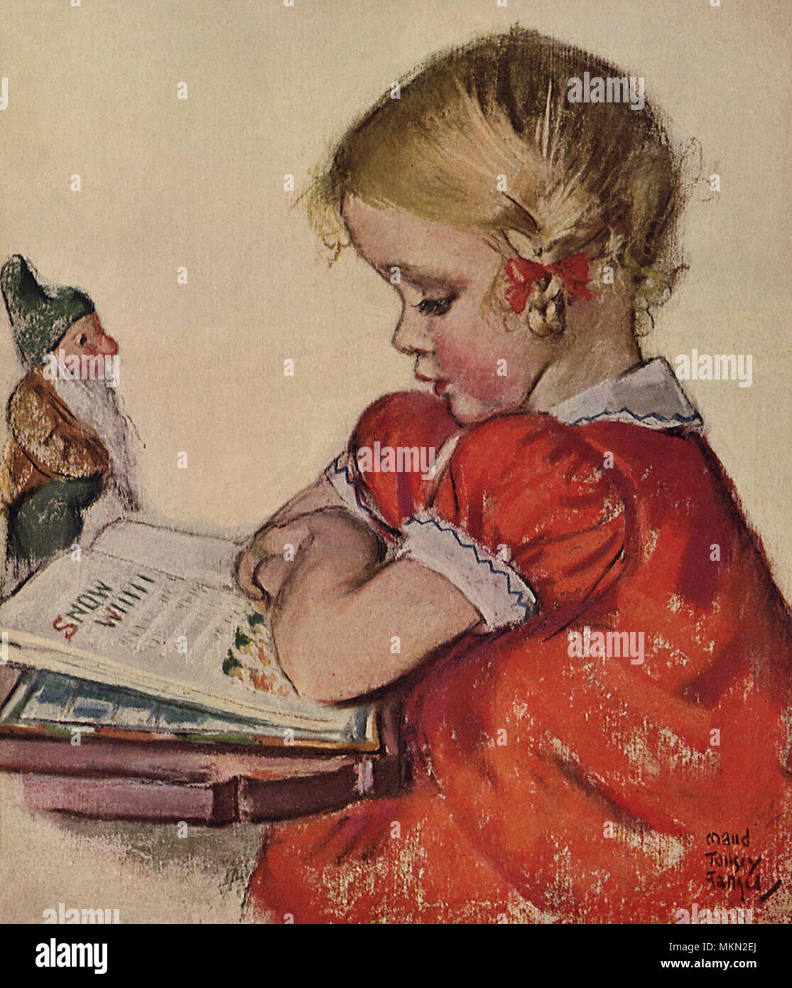 Child reading vintage illustration hi-res stock photography and images ...