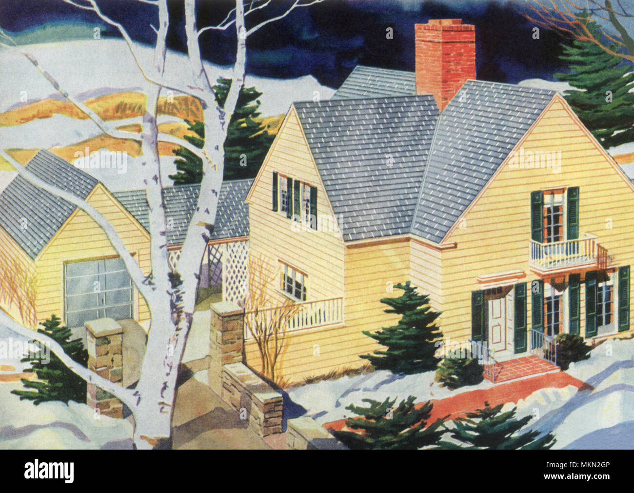 House illustration aerial hi-res stock photography and images - Alamy