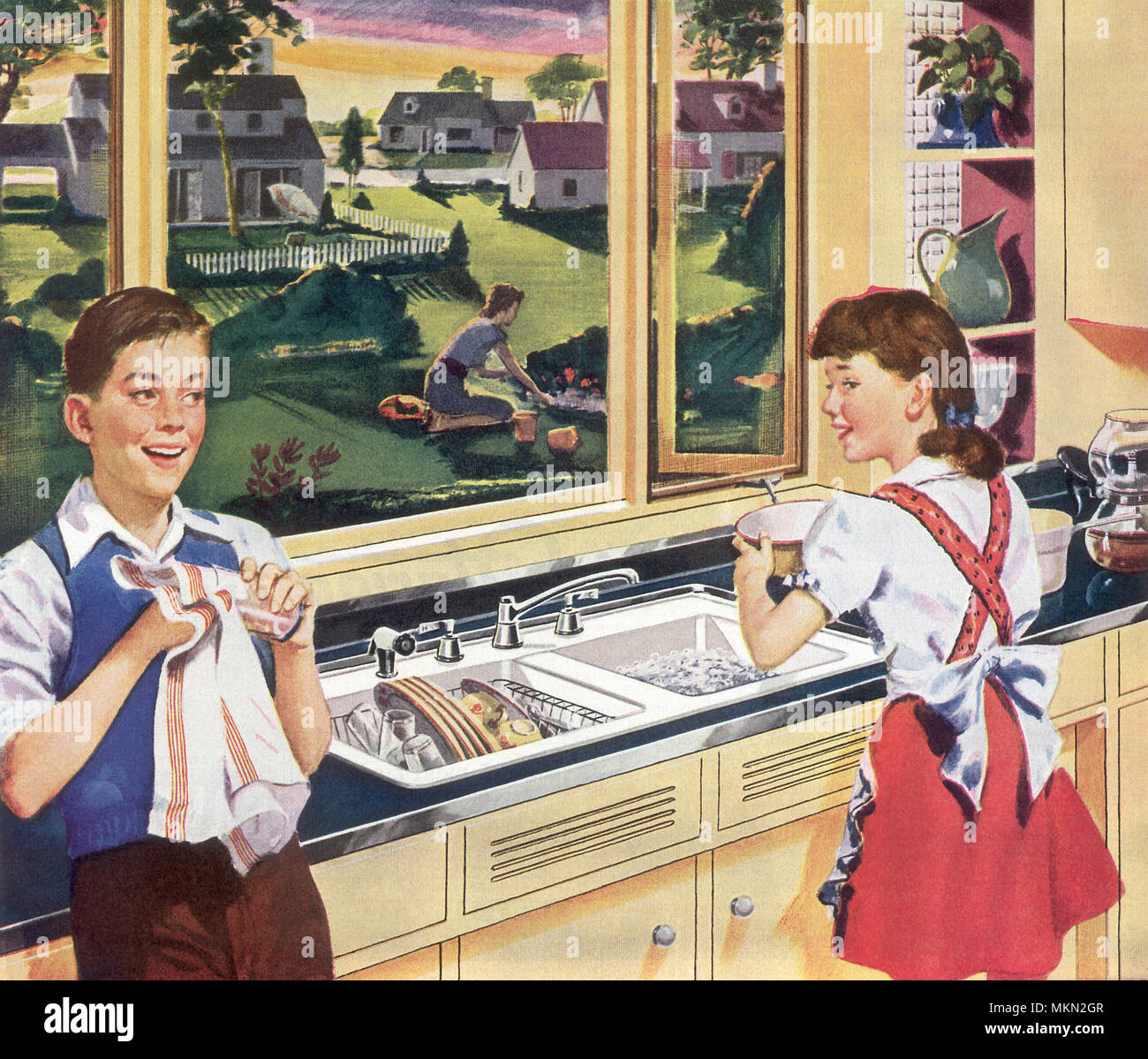 Doing the Dishes Stock Photo - Alamy