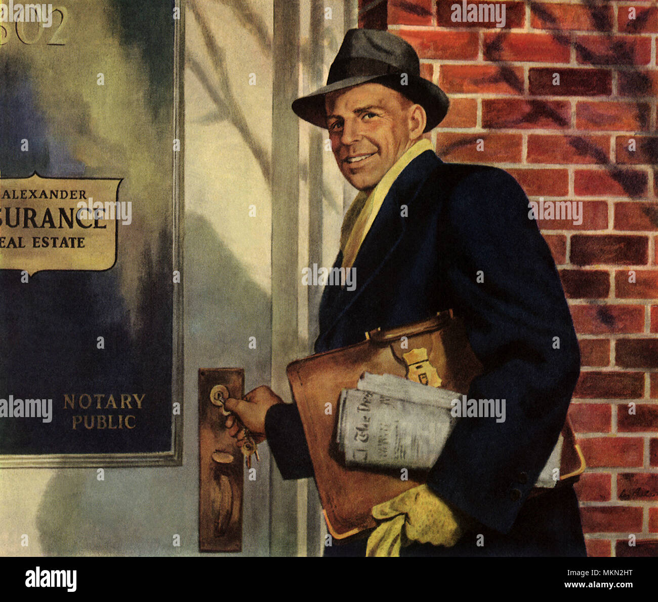 Man briefcase opening office door hi-res stock photography and images ...