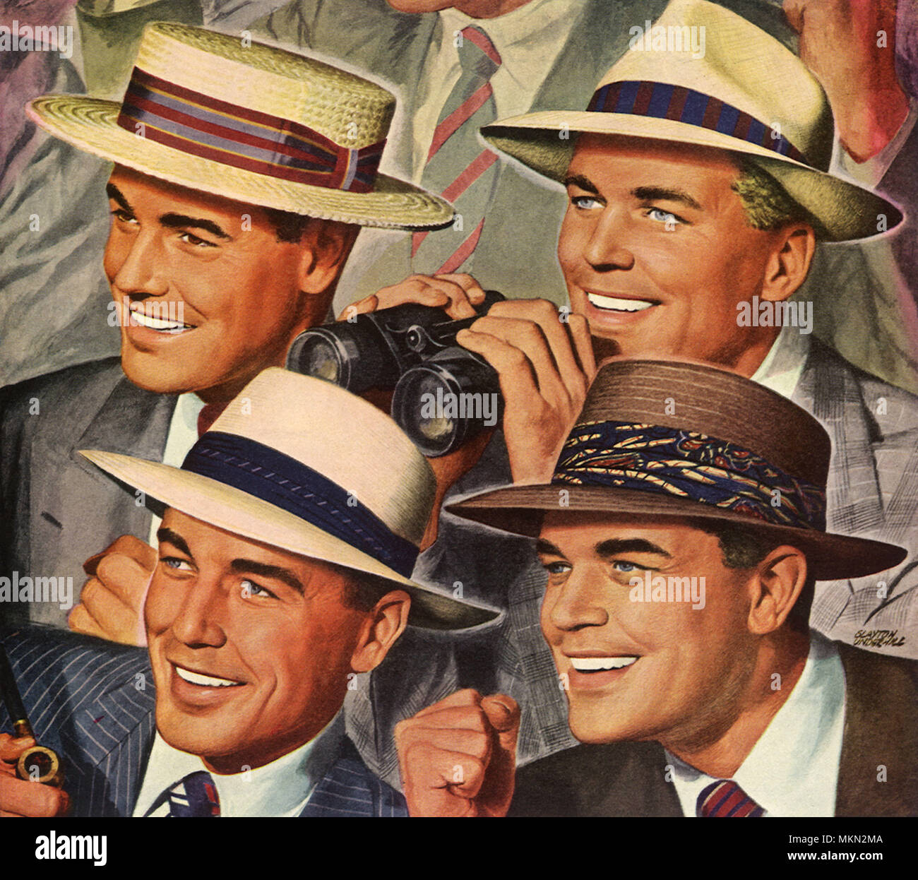 Men Rooting For Team Stock Photo - Alamy