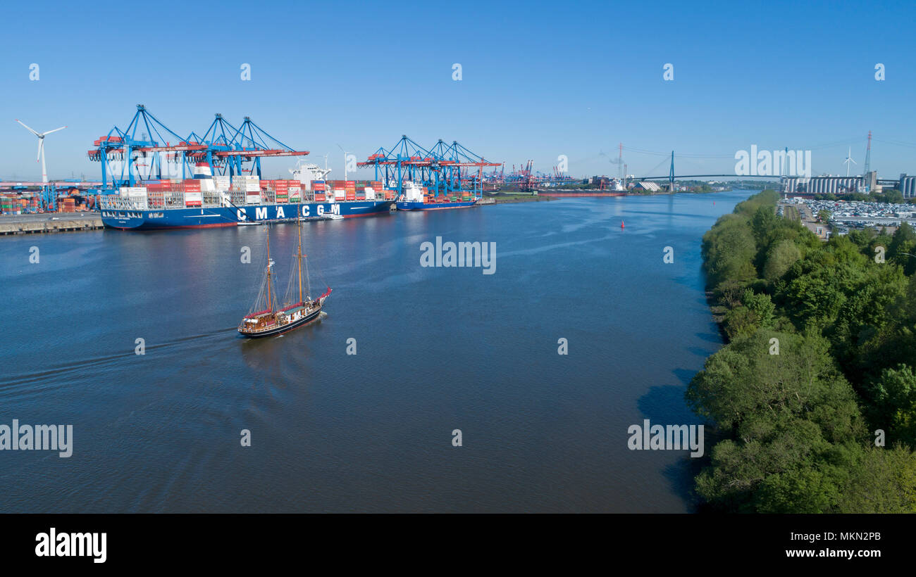 Container Terminal Altenwerder, harbour, Hamburg, Germany Stock Photo ...